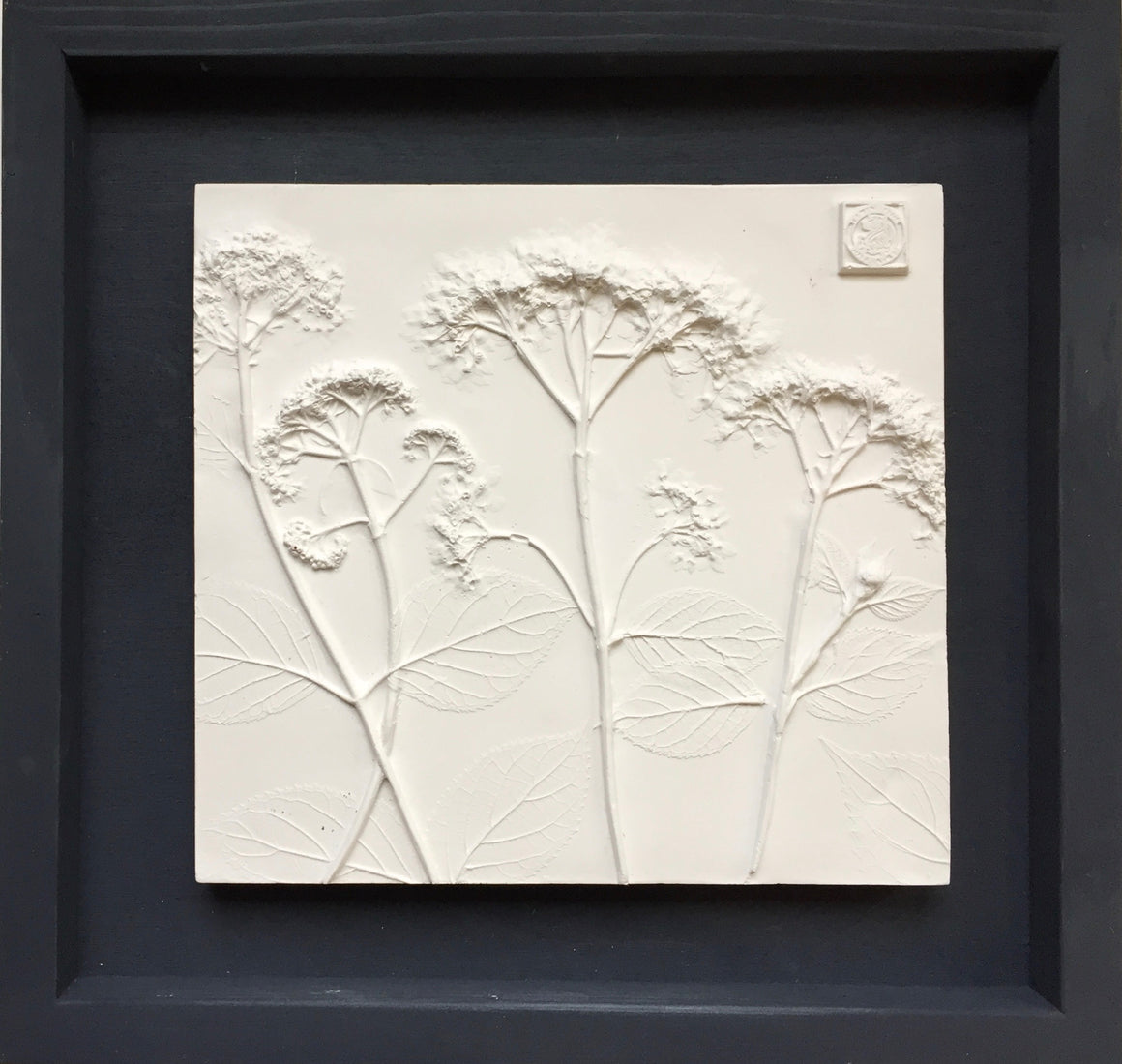 Botanical Plaster Cast with Grey Frame, Unique Wall Decor – Botanical ...